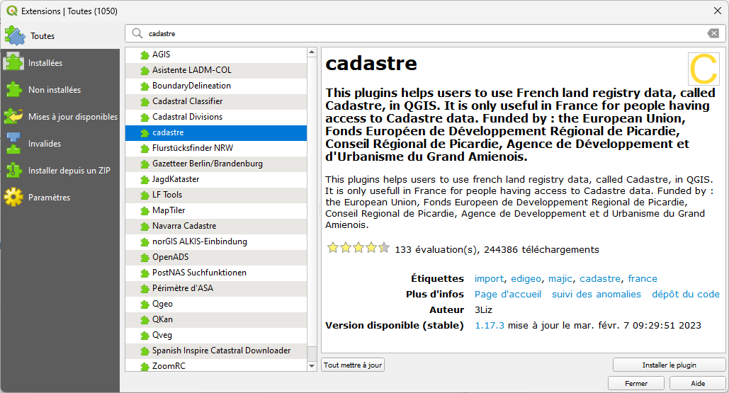 Comment utiliser l'extension cadastre - Cartographie et SIG ...