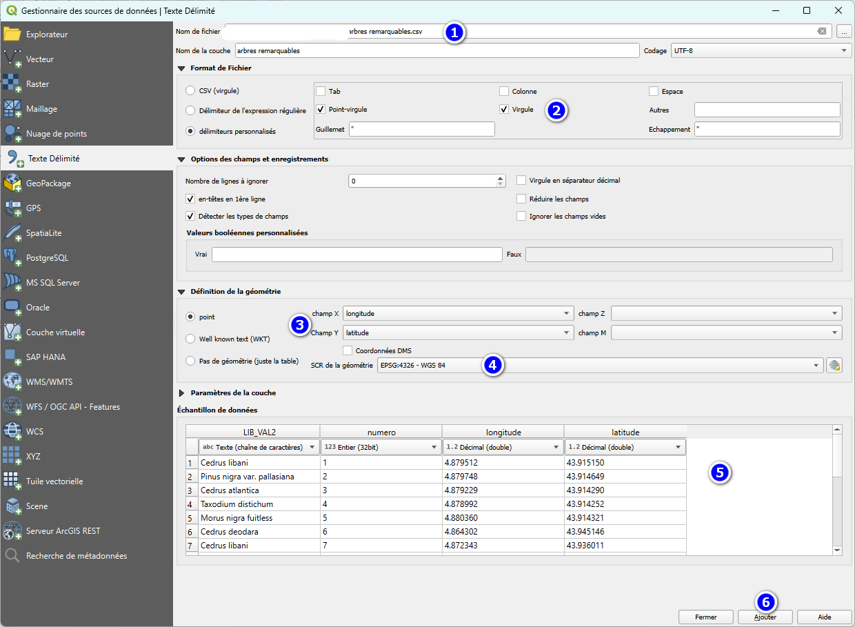 Importer des données à partir d'un fichier csv dans qgis - artographie ...